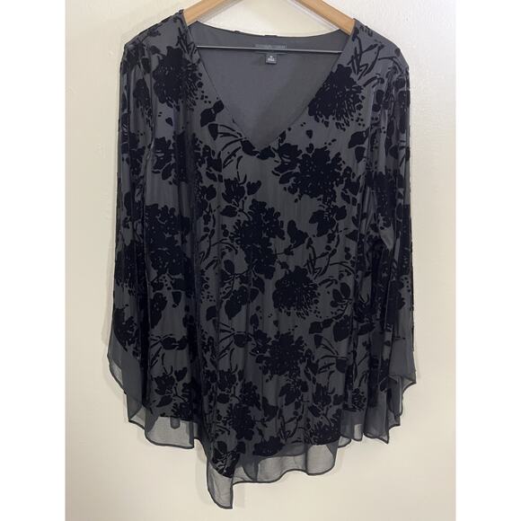 Alfani | Tops | Gothic Romantic Burnout Velvet Floral Tunic Top 3x ...